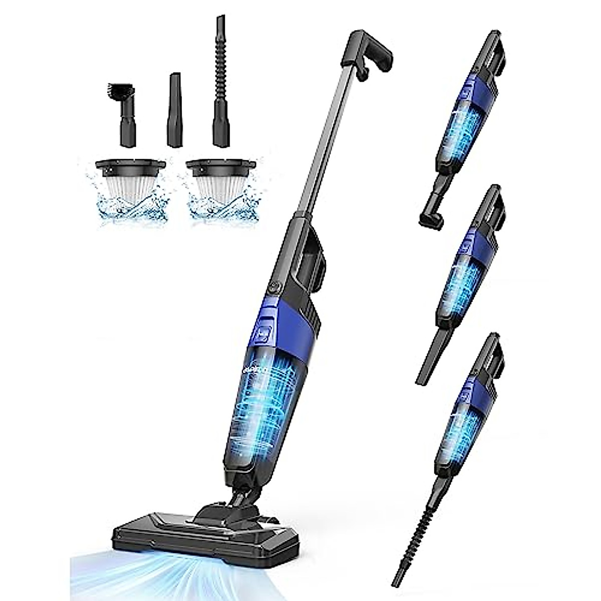 Small Vacuum Cleaner, Aspiron Stick Vacuum Cleaner with 20kPa Powerful Suction & 0.88QT Dust Cup and 16ft Power Cord, 5-in-1 Handheld Lightweight Bagless Vacuum Cleaner Carpet and Floor for Pet