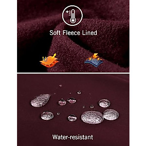 baleaf Women's Fleece Running Jacket Water Resistant Full Zip Winter Cold Weather Gear Thermal Cycling Workout Jackets Wine Red XL