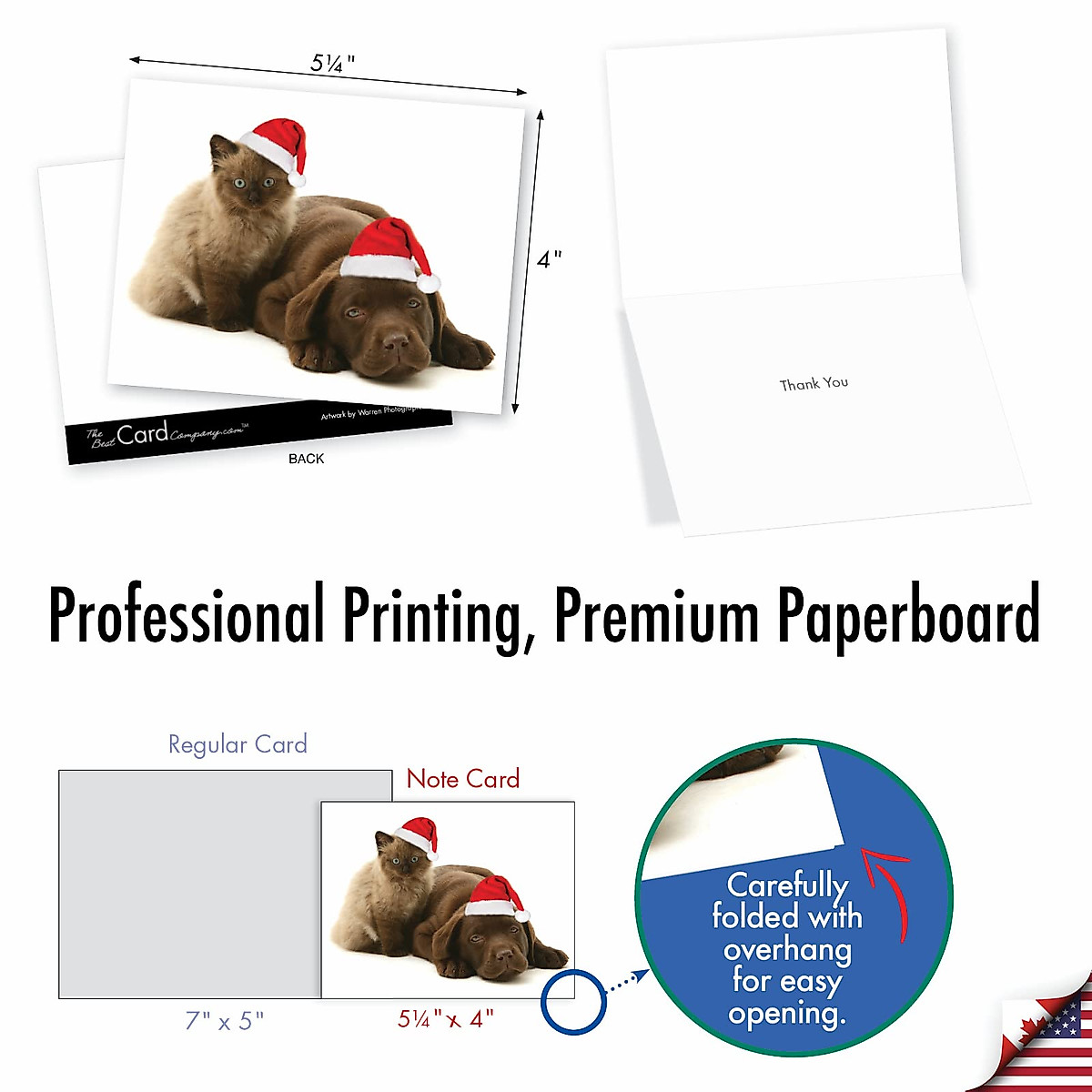 The Best Card Company - 20 Christmas Thank You Cards Boxed (10 Designs, 2 Each) - Assorted Gratitude Cards (4 x 5.12 Inch) - Christmas Copy Cats AM6596XTG-B2x10