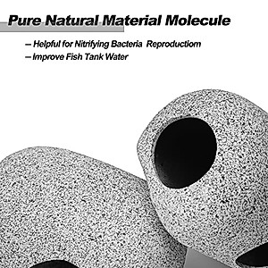 Jabukosu 2 PCS Aquarium Decorations Cave-Fish Tank Decorations-Aquarium Rocks-Fish Aquarium Accessories Bowl Decorations Cave Rocks-Betta Fish Tank for Small and Medium Fish Ornament Hideaway