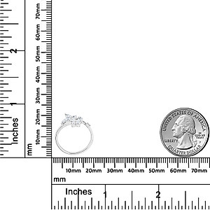 AVORA 925 Sterling Silver Adjustable Butterfly Toe Ring with White Simulated Diamond CZ