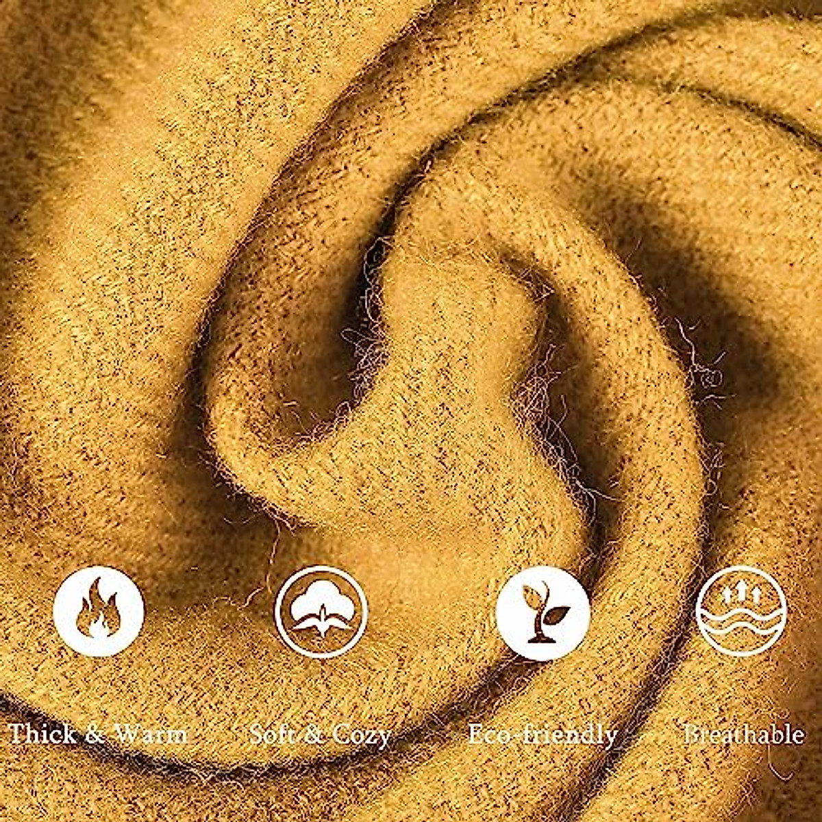 vimate Wool Cashmere Scarfs for Women, Yellow/Gold Soft Woolen Pashmina Cashmere Shawls and Wraps for Winter (Mustard)