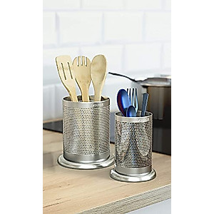Stainless Steel Kitchen Utensil Holder for Kitchen Counter - Small Spoon Holder Utensil Crock and Large Cooking Utensil Holder Utensil Caddy - Kitchen Utensil Organizer Spatula Holder for Countertop
