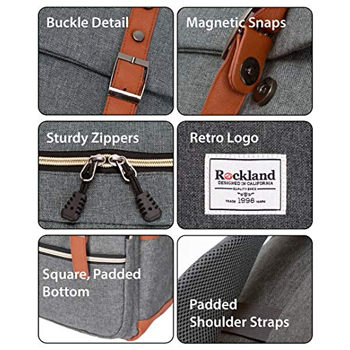 Rockland Heritage USB Laptop Backpack, Grey, Large