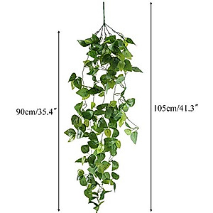 XHXSTORE 3.45 Ft Artificial Hanging Plants Fake Ivy Vine Plant Hanging Wall Plants Greenery for Home Shelf Bathroom Wedding Garland Indoor Outdoor Patio Decor (No Baskets)