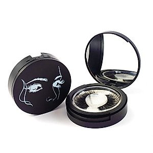 Lash Organizers and Storage Case 2 Layers Circle Eyelash Glue Holder Boxes with Mirror Lashes Tray Organizer with Magnetic Strips Travel Container Makeup Box 2 Pack