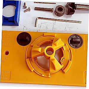 Housoutil Orange Suit 2 Sets 8Pcs Hole Punch Tool Lip Gloss kit Drill Guide Cabinet Hinge kit Router jigs Hole Guide Hinge Positioning Tools Hole Opener Carpentry Tools Plastic Makeup