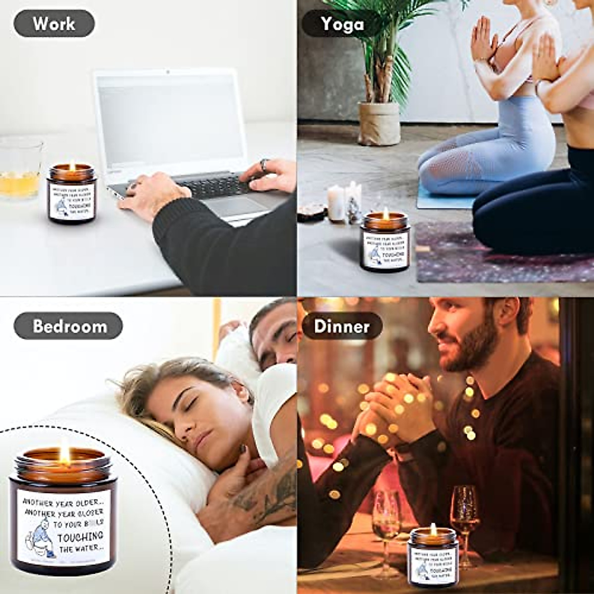 Another Year Older, Funny Birthday Gifts Candle for Men Friendship Gift for Him Humorous Present for Boyfriend, Husband, Lavender Scented Candles (4 oz)