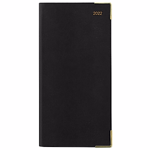 Letts of London Classic Slim week to view with planners 2022 diary - black, (22-T3SUBK)