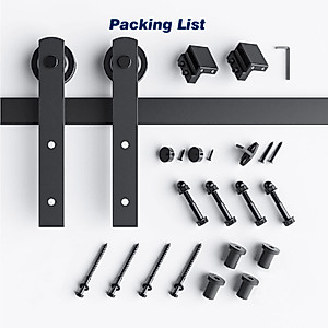 EaseLife 5 FT Heavy Duty Sliding Barn Door Hardware Track Kit,Straight Pulley,Slide Smoothly Quietly,Easy Install (5FT Track Kit for 26"~30" Wide Single Door)