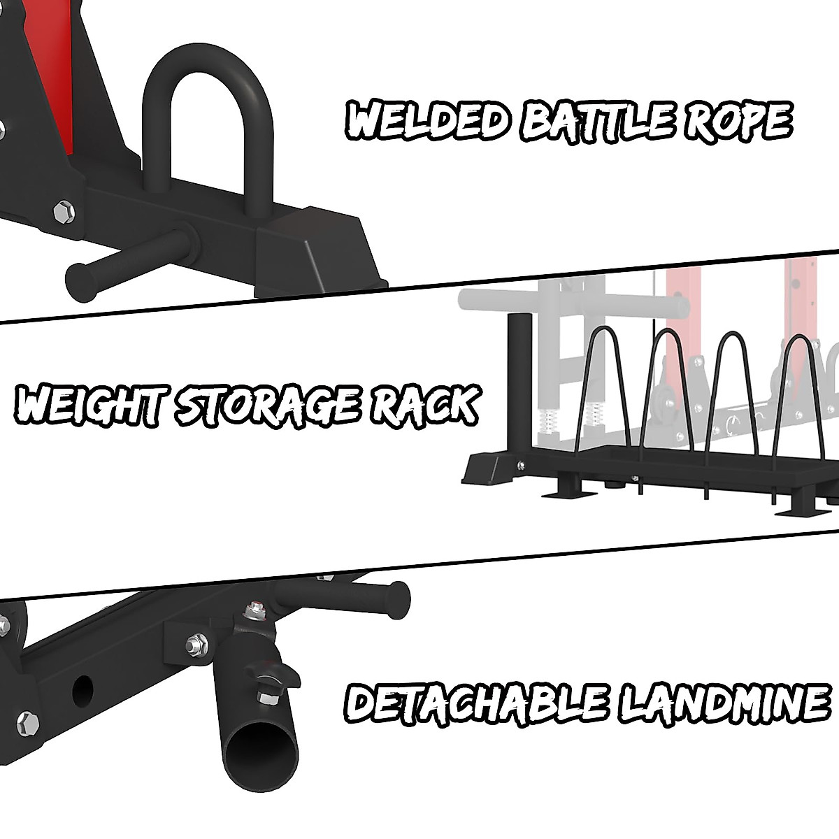 ER KANG Multi-Functional Power Rack, Power Cage with Dual Pulley System, Strength Training Squat Rack Home Gym Fitness
