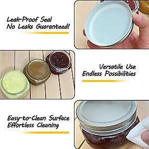 CHGShine Wide Mouth Mason Jar 8 oz for Pickling, Shea Butter Body Butter, Canning, Candles, Fruit Preserves, Jam or Jelly - Glass jar with Lids 8pc