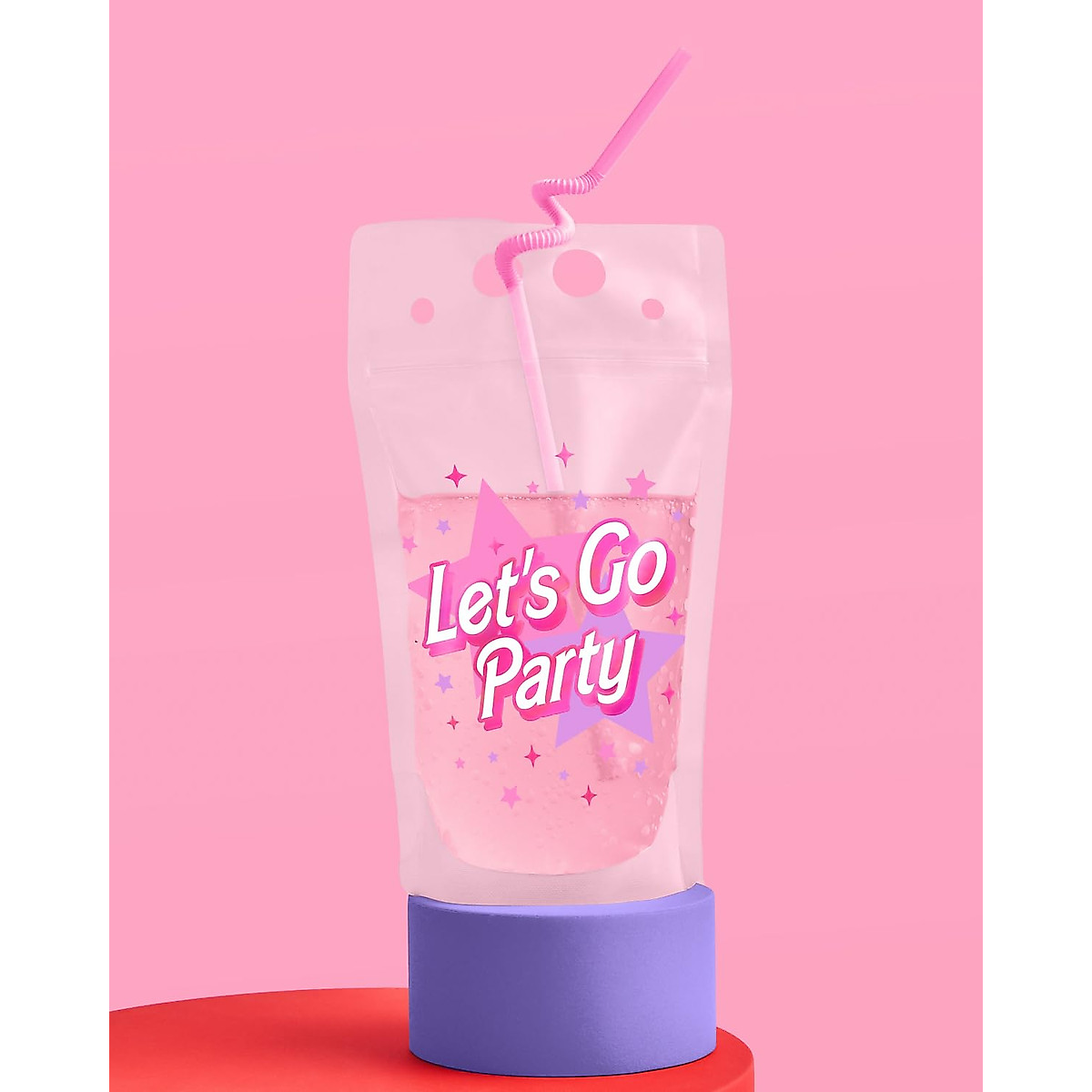 xo, Fetti Let's Go Party Pink Drink Pouches - 16 count | Pink Birthday Party, Bachelorette Drinkware, Cute Party Cups