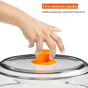 Bezrat Microwave Tall Glass Plate Cover For Food | Splatter Guard Lid with Easy Grip Silicone Handle Knob & Steam Vents | 100% Food Grade | BPA Free and Dishwasher Safe | Plates and Bowls 10 x 3 Inch