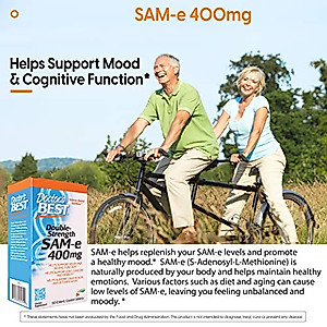 Doctor's Best SAM-e 400 mg, Vegan, Gluten Free, Soy Free, Mood and Joint Support, 60 Enteric Coated Tablets