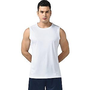 Liberty Imports Pack of 5 Men's Stretch Cool Dry Muscle Tank Tops Athletic Crewneck Sleeveless Workout Shirts (White/Red/Blue/Gray/Black, XX-Large)