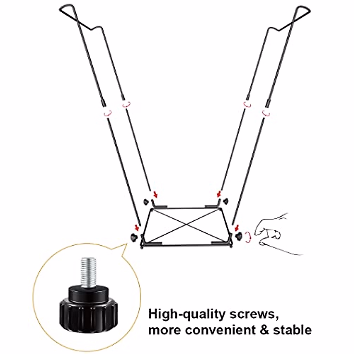 Artigarden Garden Trash Bag Holder - Outdoor Leaf Bag Support Stand Multi-Use Metal Garbage Bag Holder Frame Holds 30-45 Gallons Bag for Camping Leaves Gardening Parties Yard Weeding (Black)