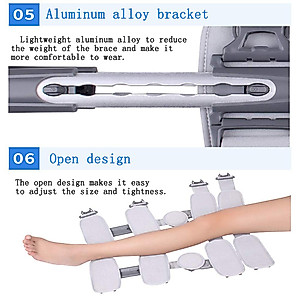PHASFBJ Knee Orthosis Support, Adjustable Joint Injury Splint Hinged Orthopedic Knee Brace for Post-Op Meniscus Rehabilitation Ligament Care Fracture Fixed Double Side Airbag