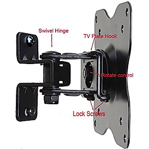 VideoSecu ML411B Adjustable Tilt Swivel Rotation TV Wall Mount Bracket for 19" to 42" LCD LED TV and Monitor (Max 44 lbs, VESA 100/75) Black 1FF
