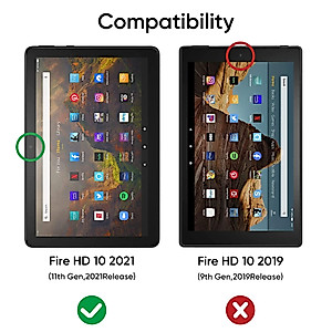 YongMai 2 PACK Tempered Glass Screen Protector for HD 10 2021/ HD 10 Plus 2021/HD 10 Kids/HD 10 Kids Pro Tablet, 9H Hardness 2.5D Edge Tablet Screen Protective Film