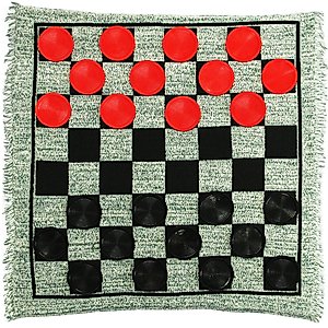 Lulu Home Jumbo Checkers, Giant 3-in-1 Checkers Game Rug Board Game Set, 2 Players