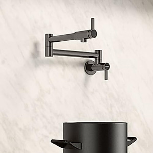 BLANCO 527487 Culina II Wall-Mounted Pot Filler - Satin Dark Steel