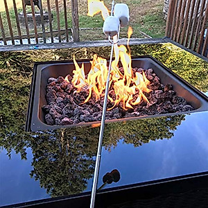 Mluchee 8Pack Marshmallow Roasting Sticks Smores Skewers for Fire Pit 32inch Telescoping Sausage BBQ Hot Dog Forks Portable Carrying Bag for Grill Campfire