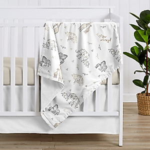 Sweet Jojo Designs Jungle Safari Animals Boy Girl Blanket Receiving Security Swaddle Newborn Toddler Nursery Car Seat Stroller Taupe Black White Gender Neutral Elephant Wildlife Adventure Serengeti