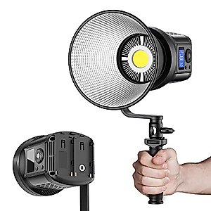 RaLeno 80W LED Studio Video Light, Continuous Lighting with 5600K 7200Lux@1M CRI 95+ Brightness Adjustable, Efficiency Cooling Fan and Bowens Mount, for YouTube Outdoor Video Recording Photography