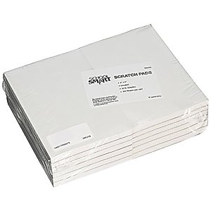 School Smart Scratch Pad with Chipboard Back, 4 X 6 in, 100 Sheets, White, Pack of 12
