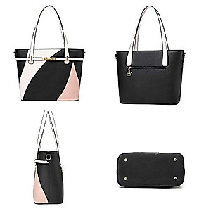 Nevenka Top Handle Handbags for Ladies PU Leather Tote Purse Women Crossbody Shoulder Bags (Light pink)