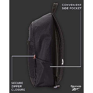 Reebok Backpack - Rimson Sports Gym Bag - Lightweight Carry On Weekend Overnight Luggage - Casual Daypack for Travel, Beach, Black-New