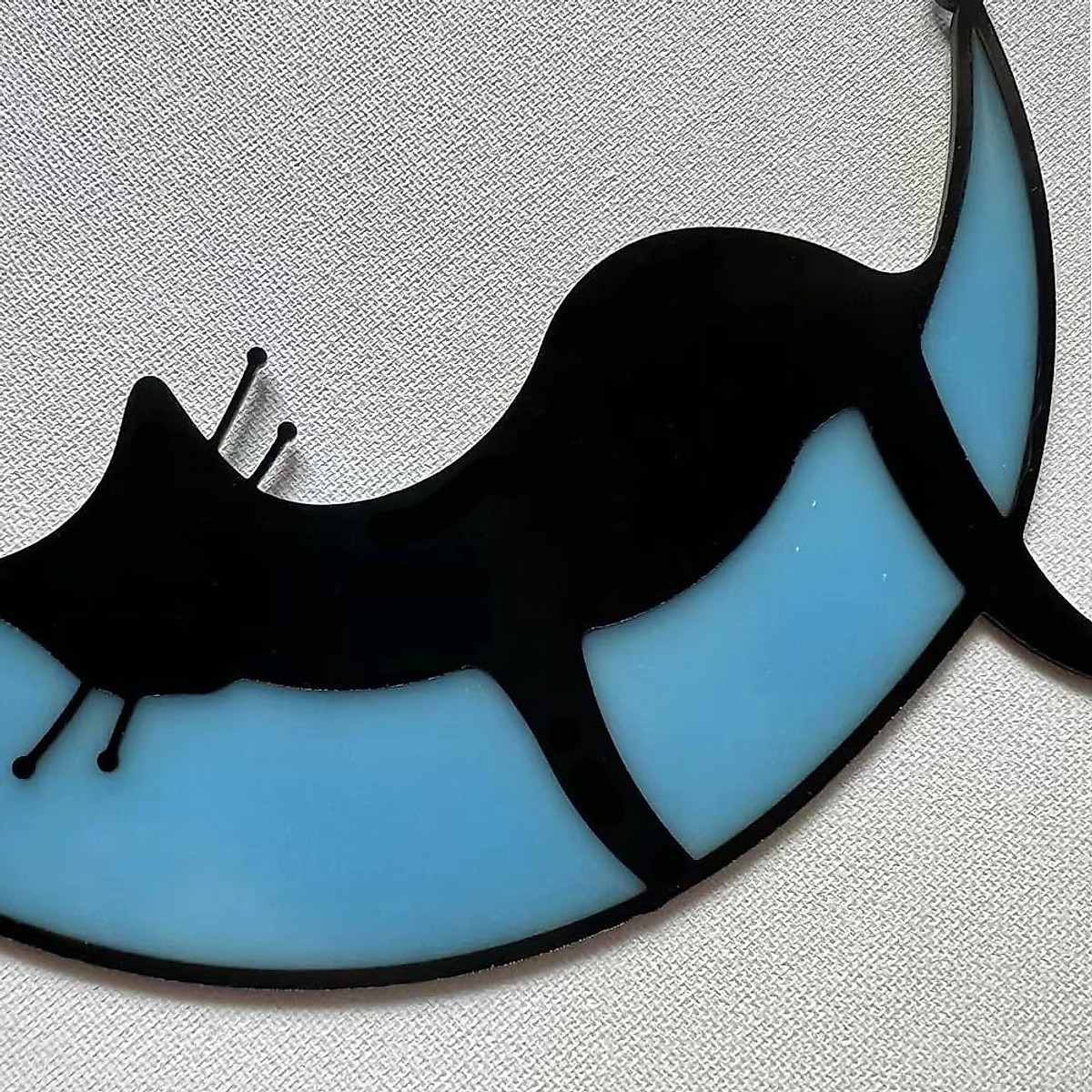 Glow in The Drak Stained Glass Window Hanging for Easter Home Decoration Black Cat Decor Suncatchers for Cat Lover Mom Friend