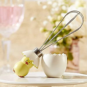 Kate Aspen Stainless-Steel Egg Whisk in Showcase Gift Box Baby Shower Favor, Silver/White