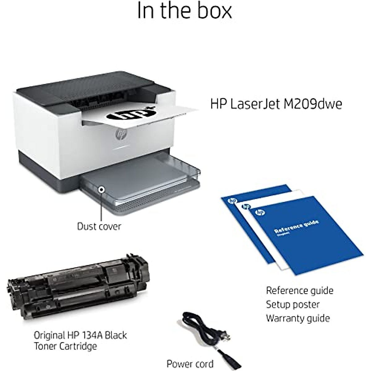 Hp Laserjet M20 Series Black-and-White Laser Printer, Mobile Device Printing, Automatic Two-Sided Printing, with 6 Months of Toner Through HP+, Wireless, White & Slate, with MTC Printer Cable