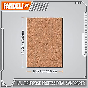 Fandeli | Multi-Purpose Sanding Paper | Assorted Grits (80,120,220) | 25 Sheets of 9'' x 11'' | Perfect for Sanding Metal and Sanding Wood | Hand Sanding | Orbital Sanders