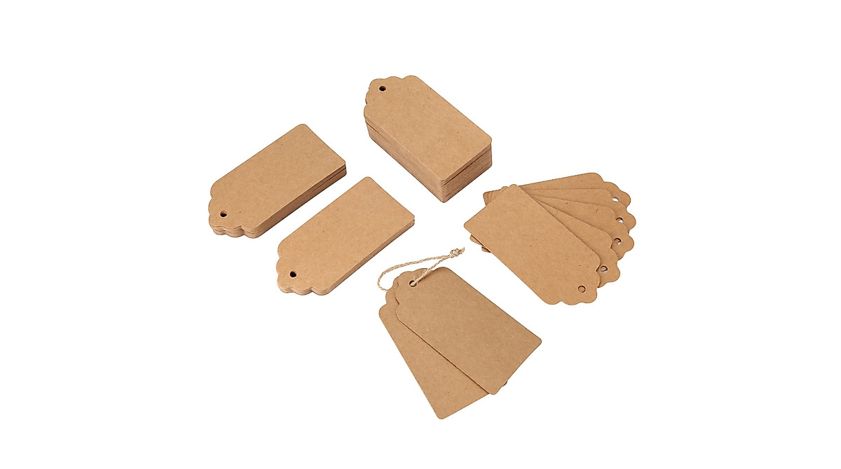 120 Kraft Gift Tags for Weddings & DIY Crafts | Bransio