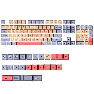 Fogruaden PBT Keycaps 132 Keys Marshmallow Keycaps Set, XDA Profile, Dye-Sublimation Cute Keycaps for Cherry Gateron MX Switches Mechanical Keyboard