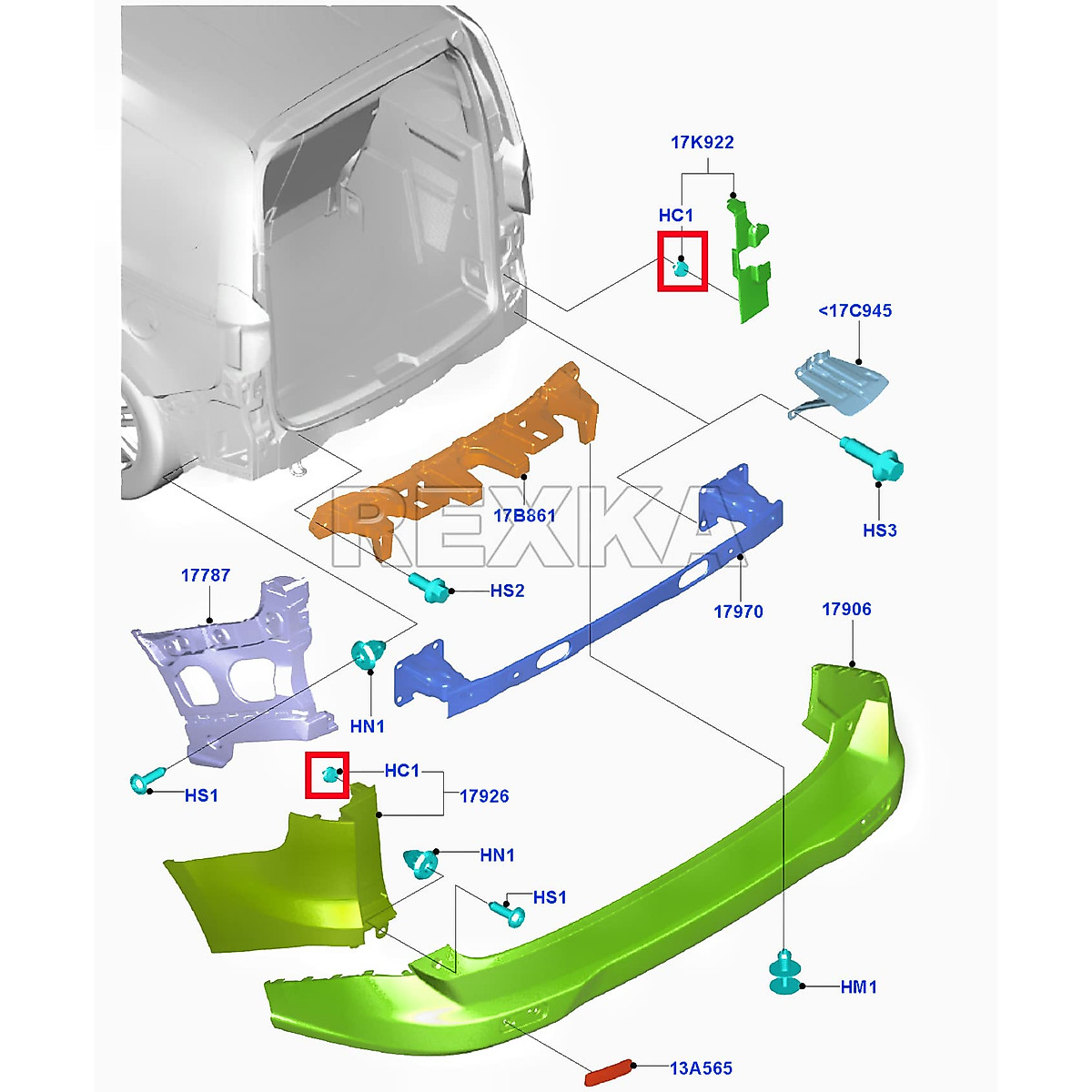 Rexka 20pcs Wheel Opening Molding Clip Retainer Compatible with Ford W716507-S300 Expedition EcoSport Transit 150 250 350 W716507S300