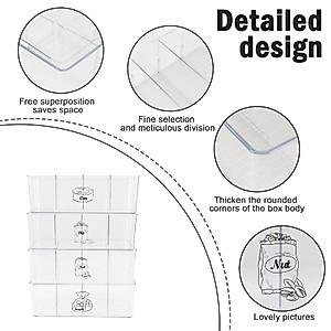 4 Snack Organizer,Pantry Organization and Storage Bins,Kitchen Fridge Cabinet Organizers,Refrigerator Soda Can Organizadores de Cocina,Home Food Plastic Containers,Clear Container,Acrylic Organizing