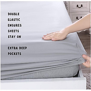 Cheap Bedding Bed Sheet Set - 4 Piece Queen - Microfiber - White and Purple Deep Pockets -King Sheets Sets Closeout - 3 PC Twin Black and Yellow - Sabanas Full Size Clearance Prime (Queen, Blue)