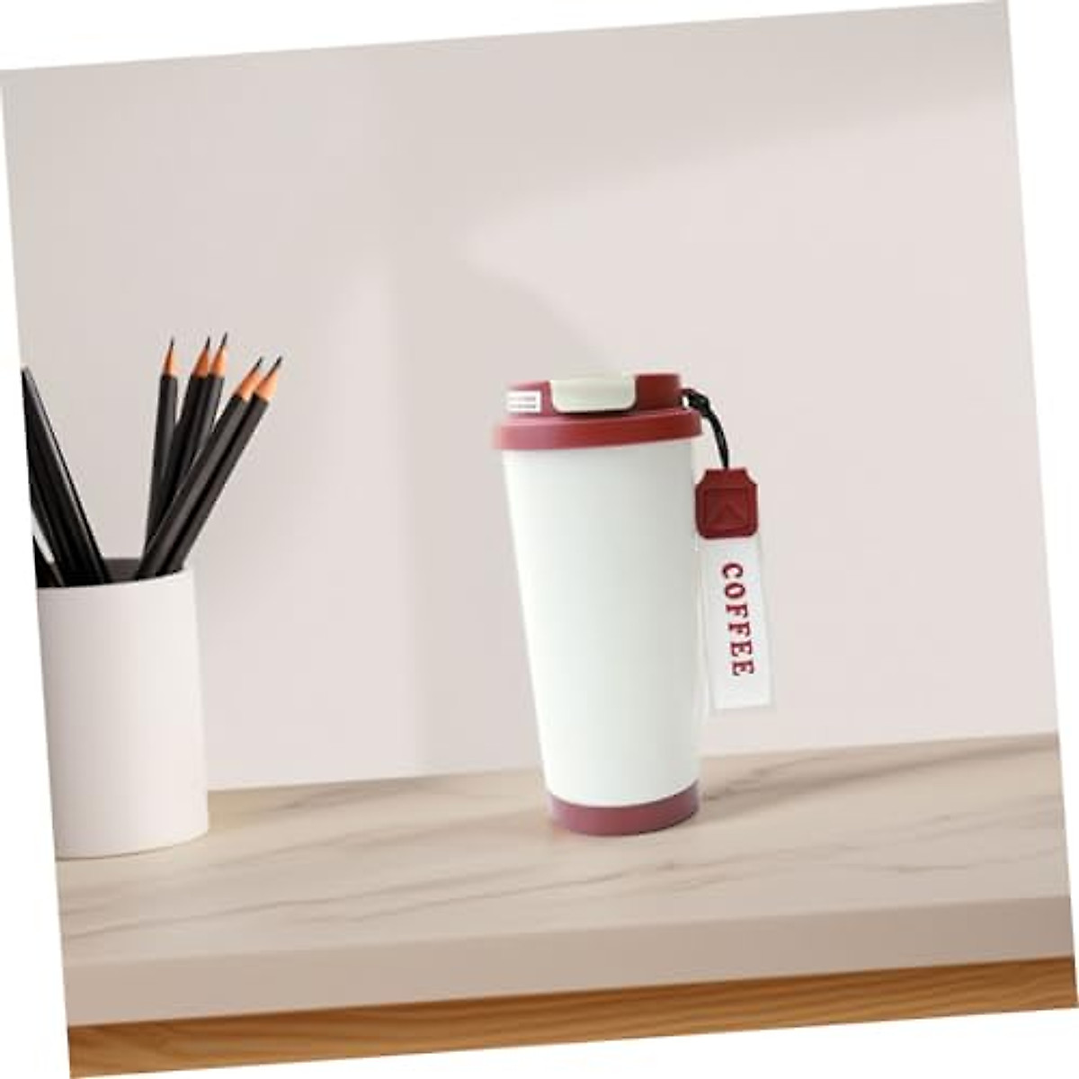 LABRIMP Sulated Stainless Steel Travel Cup Double-walled Straw Flip Lid Men's Women's Tumbler for Hot Tea Cold Iced Coffee Vacuum Insulated