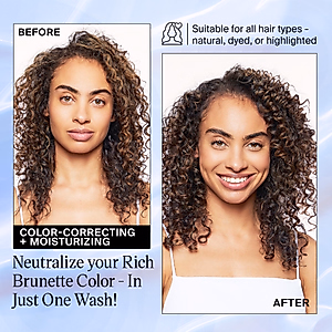 Eva NYC Brass to Sass Brunette Conditioner, Blue Conditioner for Brassy Hair, Neutralizes Brassy Red and Orange Tones, 8.8 fl oz