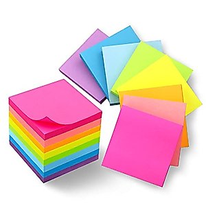 8 Pads Sticky Notes 3x3 Bright Colors Self-Stick Notes Pads Super Adhesive Sticky Notes Great Value Pack