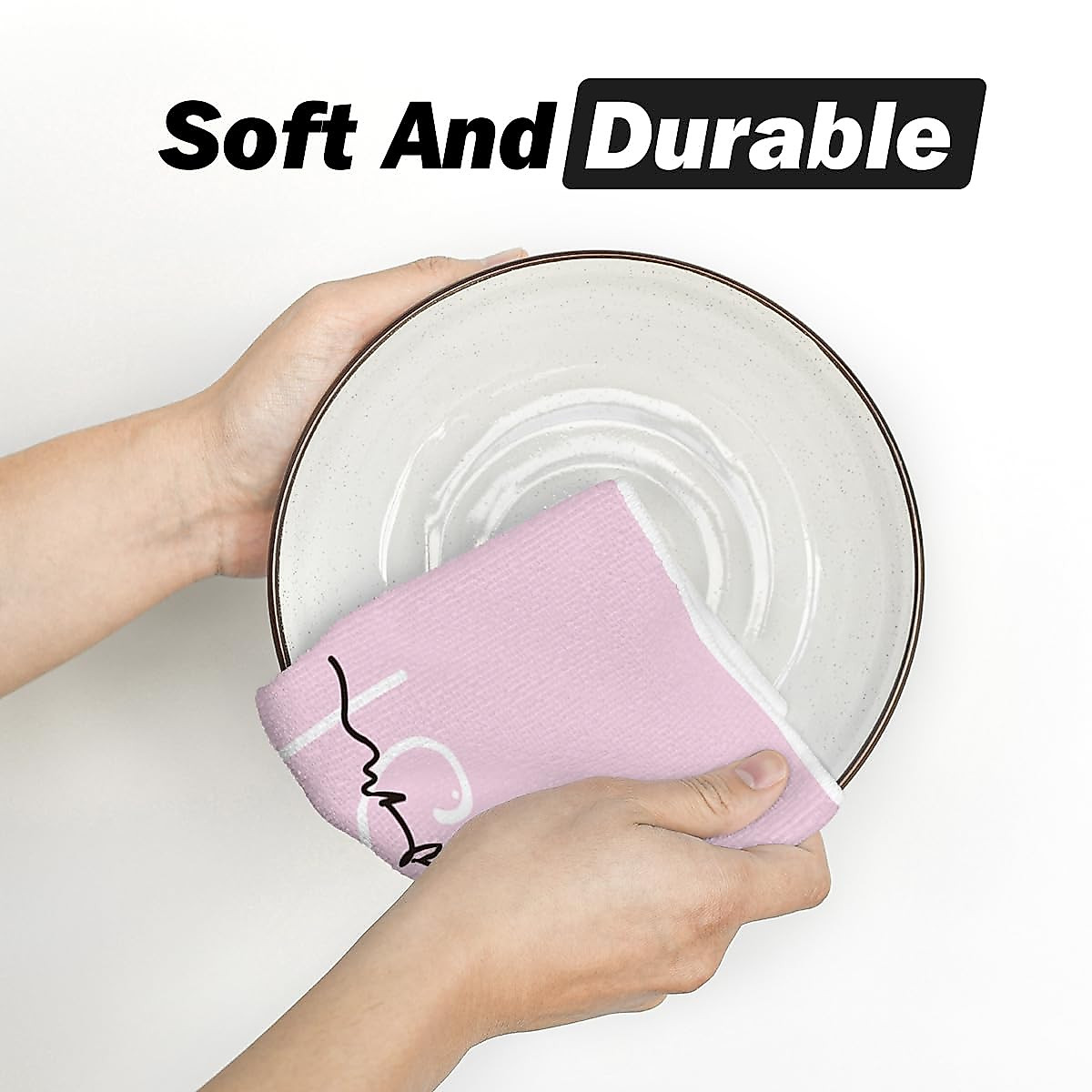 Artoid Mode Tulip Eucalyptus Leaves Vase Flower Basket Blessed Mama Mother's Day Kitchen Towels Dish Towels, 18x26 Inch Seasonal Best Mom Ever Decoration Hand Towels Set of 4