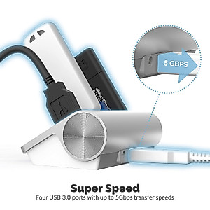 Sabrent Premium 4 Port Aluminum USB 3.0 Hub + 4-Port USB 3.0 Hub with Individual LED Power Switches