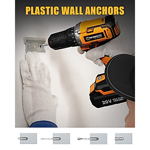 WORKSITE 102PCS Drill Bits Set and Screwdriver Bits for Metal, Wood, Masonry, Drilling and Driving Accessories with Screws, Anchors and Roll Tool Pouch