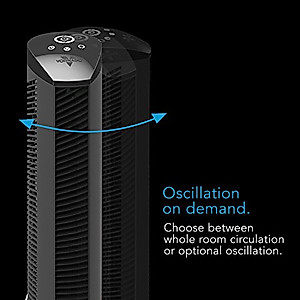 Vornado OSCR37 Oscillating Tower Fan and Air Circulator with Remote, Smooth Oscillation, Timer and Touch Controls, 37-Inch,Black