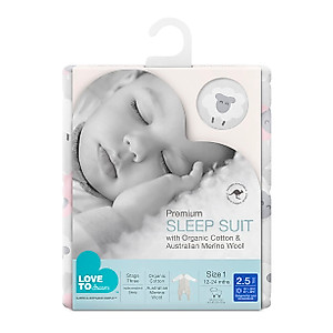 Love to Dream Organic Merino Wool Warm Baby Sleep Suit (12-24 Mo), Super Soft Temp Regulating Sleeping Sack, 2.5TOG Warm Wearable Blanket, Pink