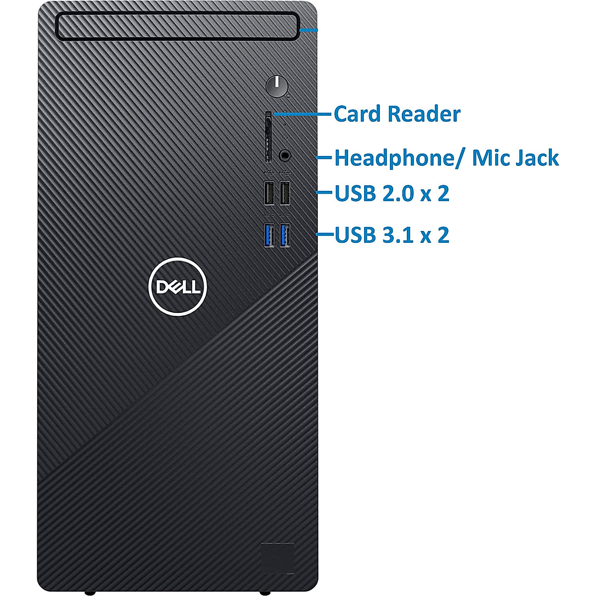 Dell Inspiron 3891 Desktop Computer, Intel Core i5-10400 Upto 4.3GHz, 8GB RAM, 256GB SSD NVMe, AC Wi-Fi, Bluetooth, HDMI, VGA, No DVD, SD-Card - Windows 10 Pro (Renewed)